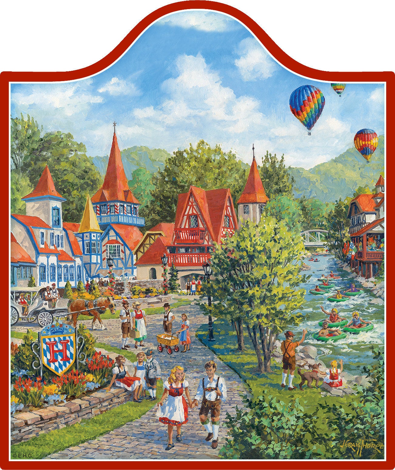 Alpine Village Scene: Wall Trivet