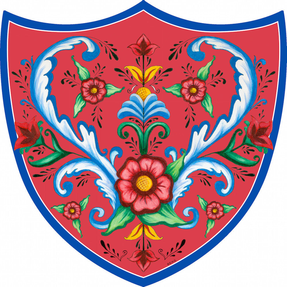 Ceramic Decoration Shield: Flowers