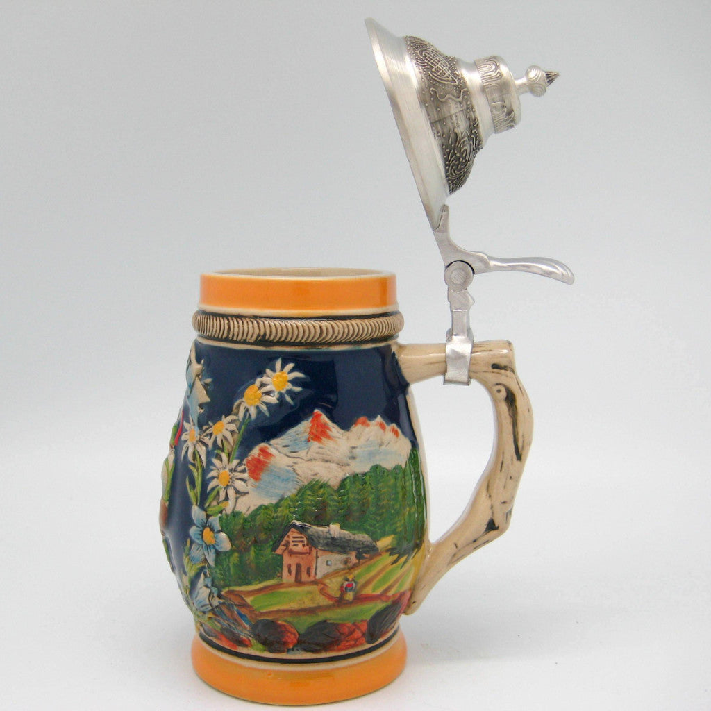 German Bier Fest Engraved Stein Metal Lid